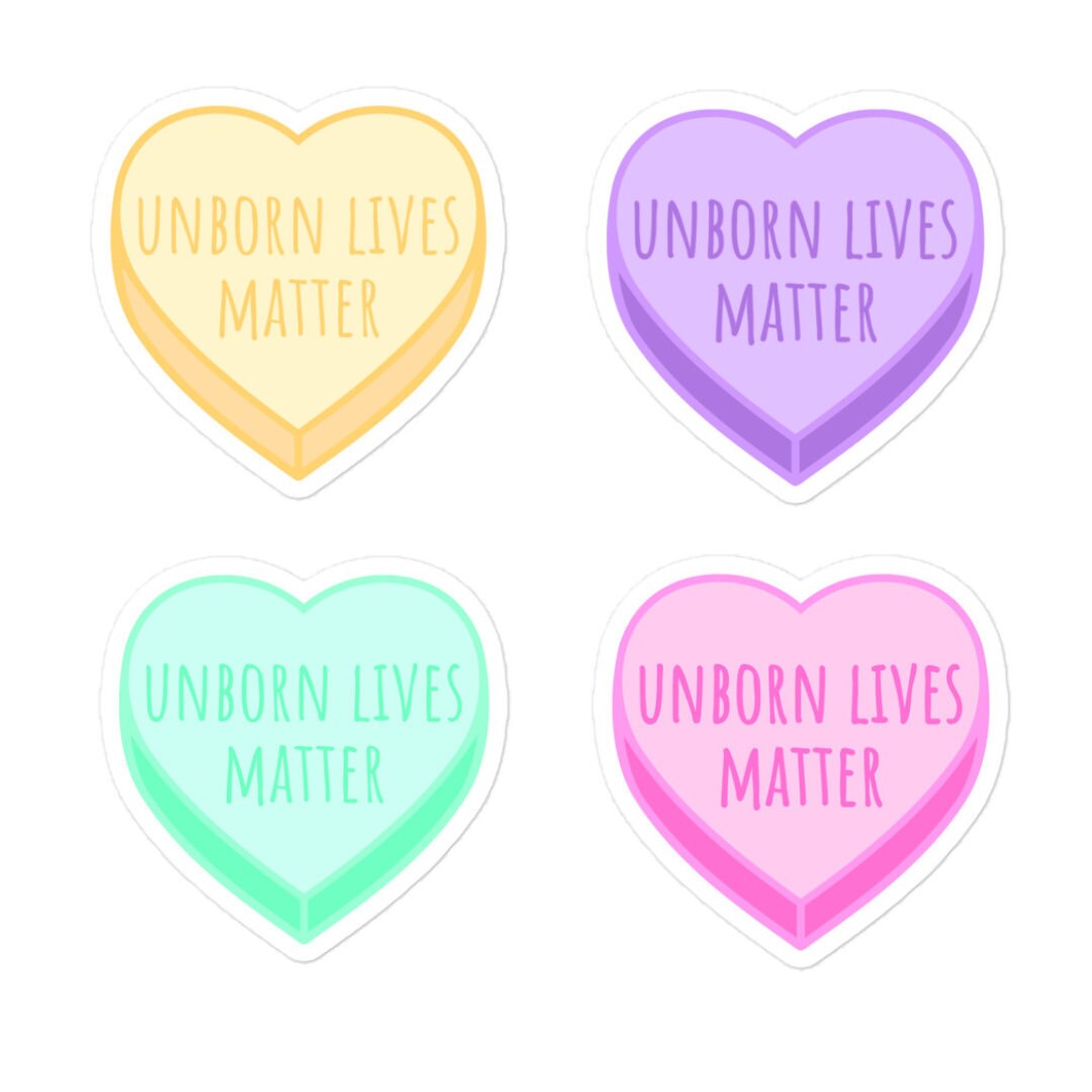 Unborn Lives Matter Sticker Candy Heart Valentine's Day - Etsy