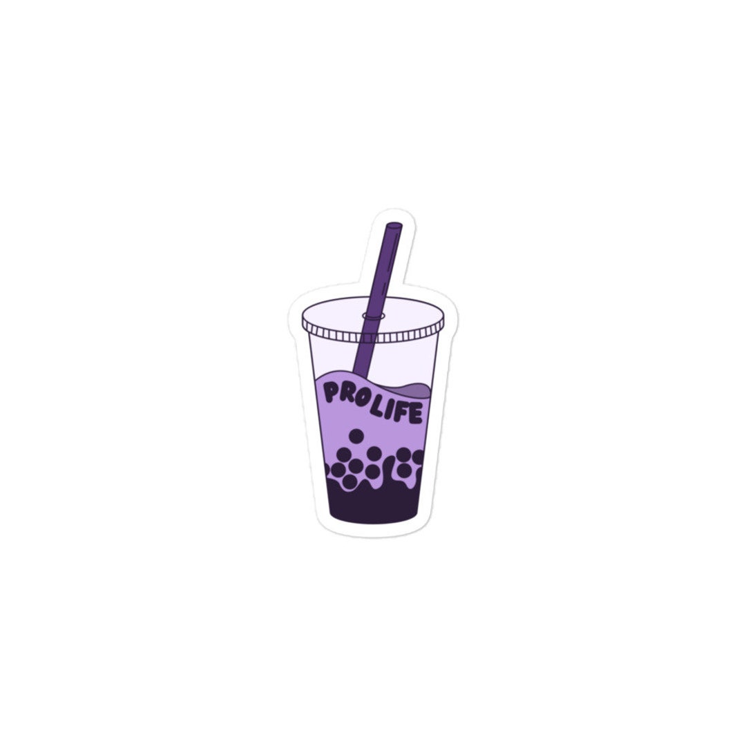 Boba Taro Bubble Tea Pro Life Sticker Christian Girl Conservative Woman ...
