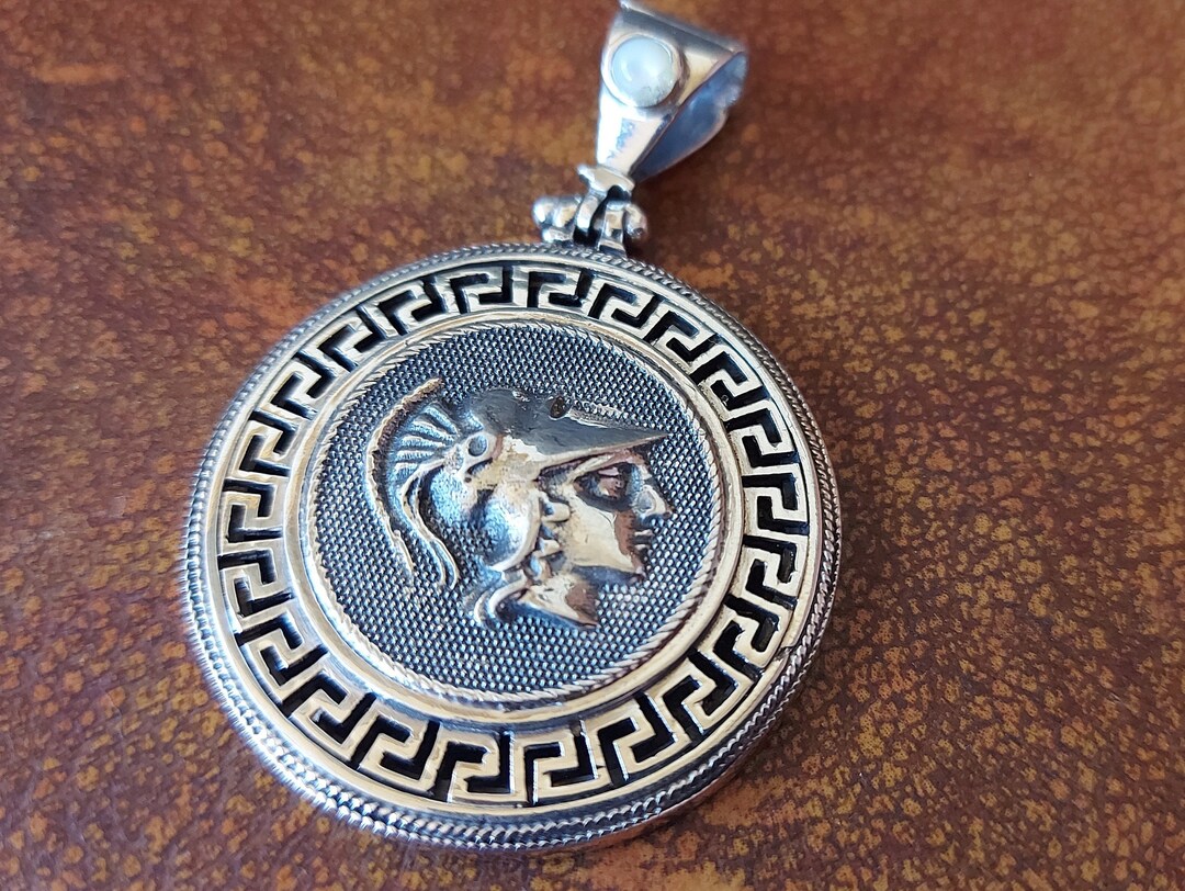 Goddess Athena Pendant in Sterling Silver 925 and Gold Plated - Etsy