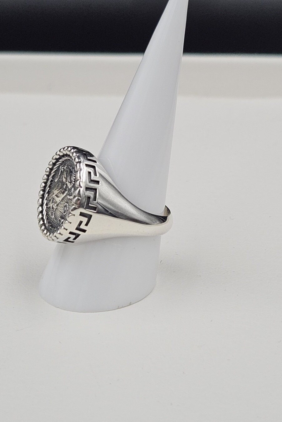 Handmade Silver Signet Ring With Athena Owl Coin Replica - Etsy