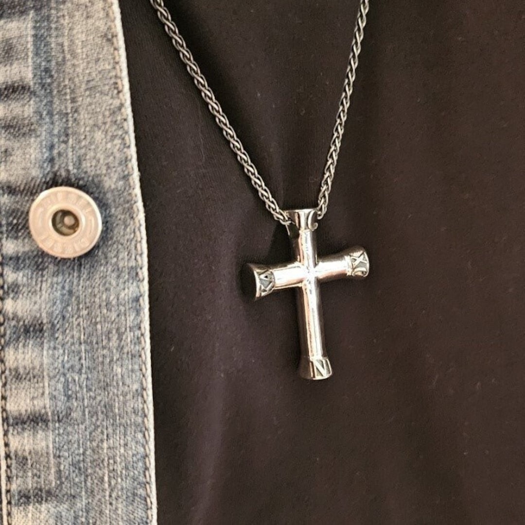 Handmade Solid Silver Cross Pendant for Men. Spiritual Accessory - Etsy