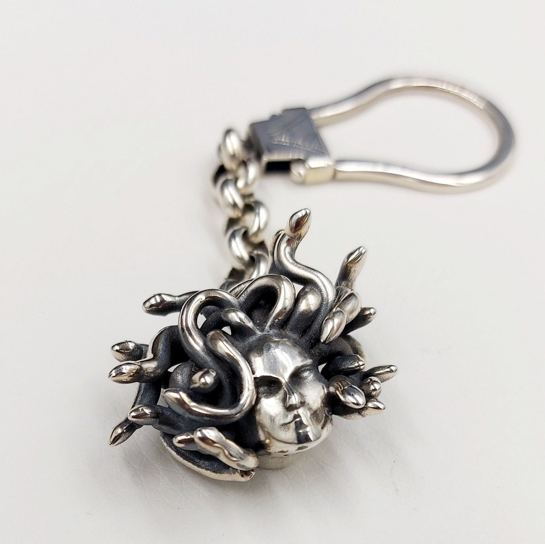 Medusa Keychain in Sterling Silver 925 - Etsy