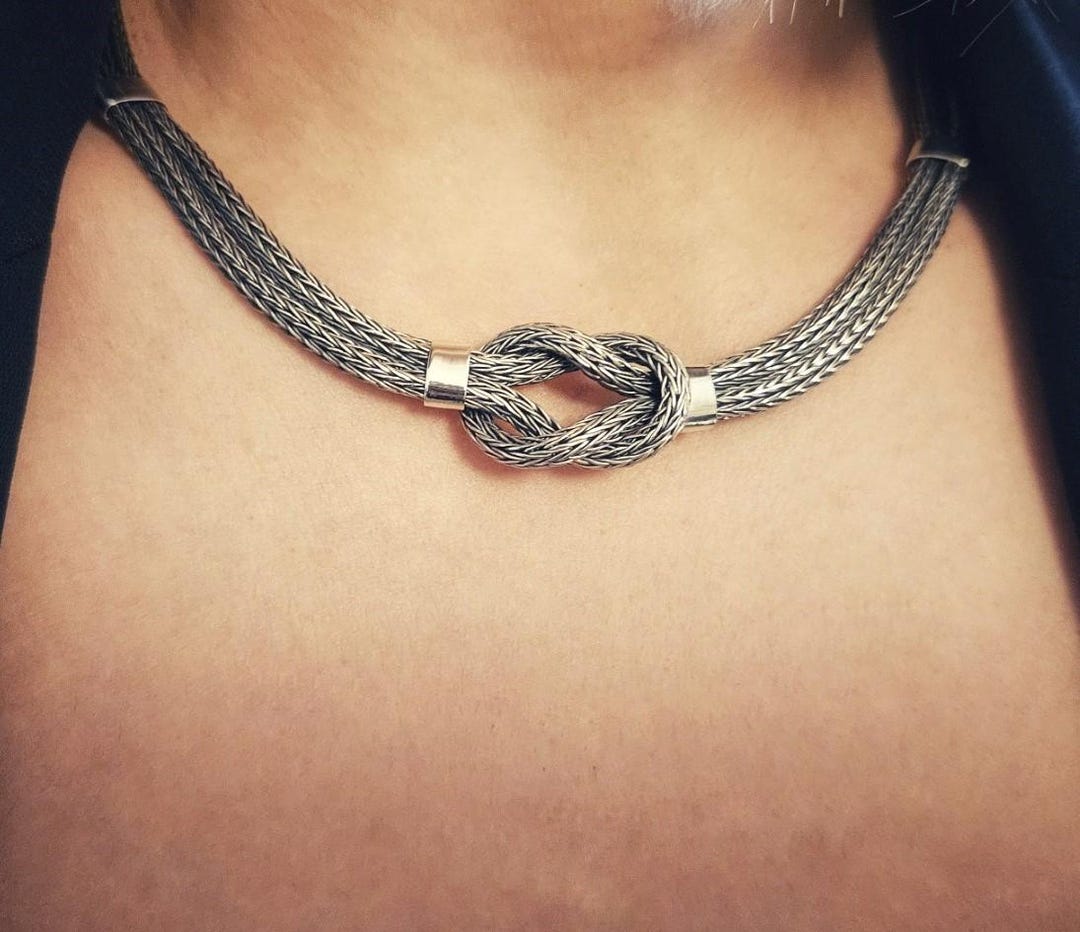 Handmade Hercules' Knot Necklace in Sterling Silver 925. - Etsy