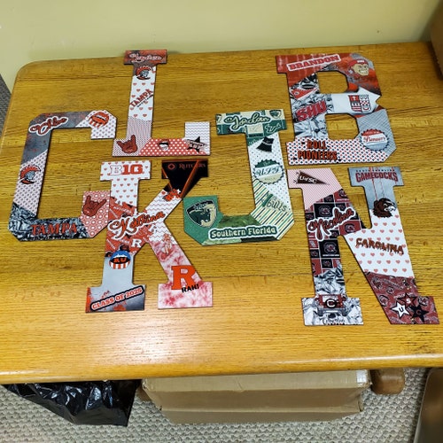 Custom College Wooden Letters - Etsy