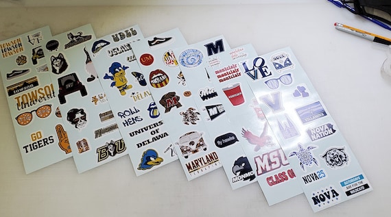 Custom University/college Stickers Fun - Etsy