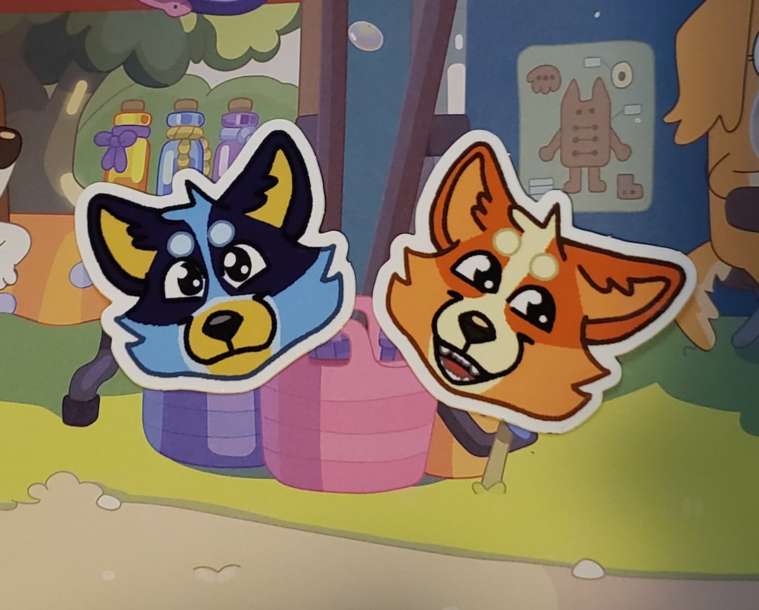 Bluey and Bingo Heeler Sister Stickers (cartoon Dog Inspired) - Etsy