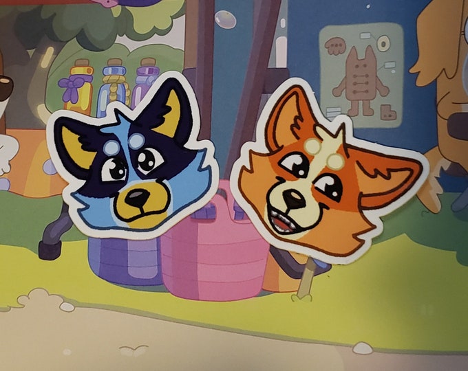 Bluey and Bingo Heeler Sister Stickers (cartoon Dog Inspired) - Etsy