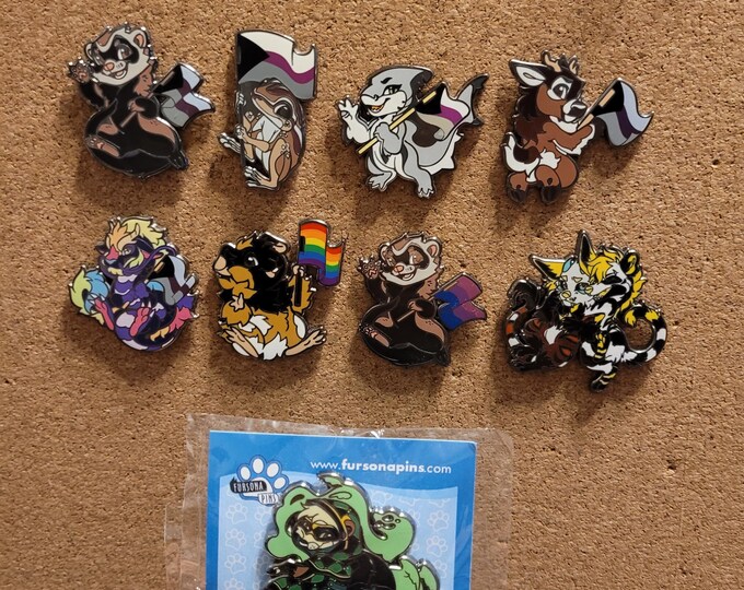 Assorted Fursona Pins (LGBTQ+ Furry Pride Pins, Character Pins ...
