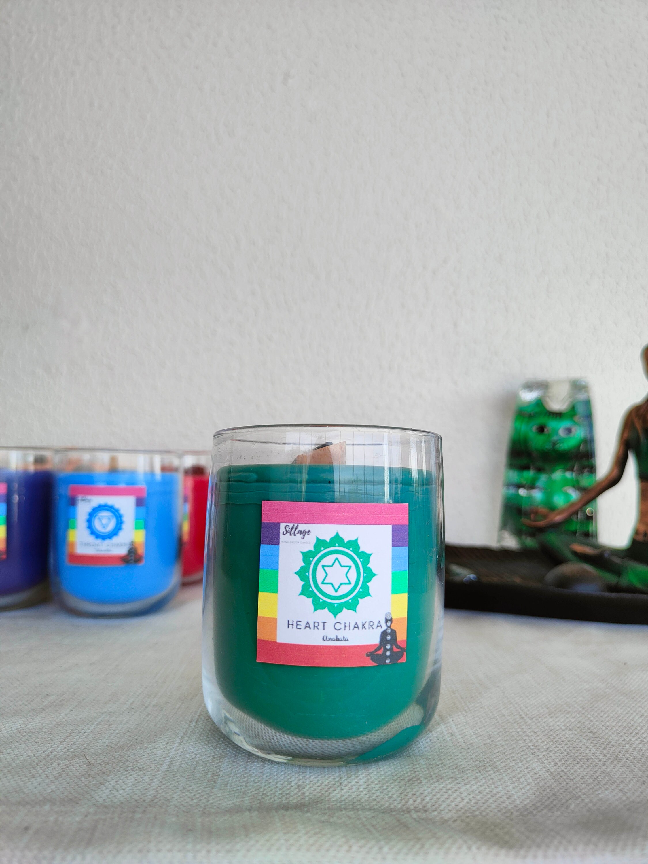 7 Chakra Candle With Chakra Scents and Chakra Stone Meditation Yoga ...
