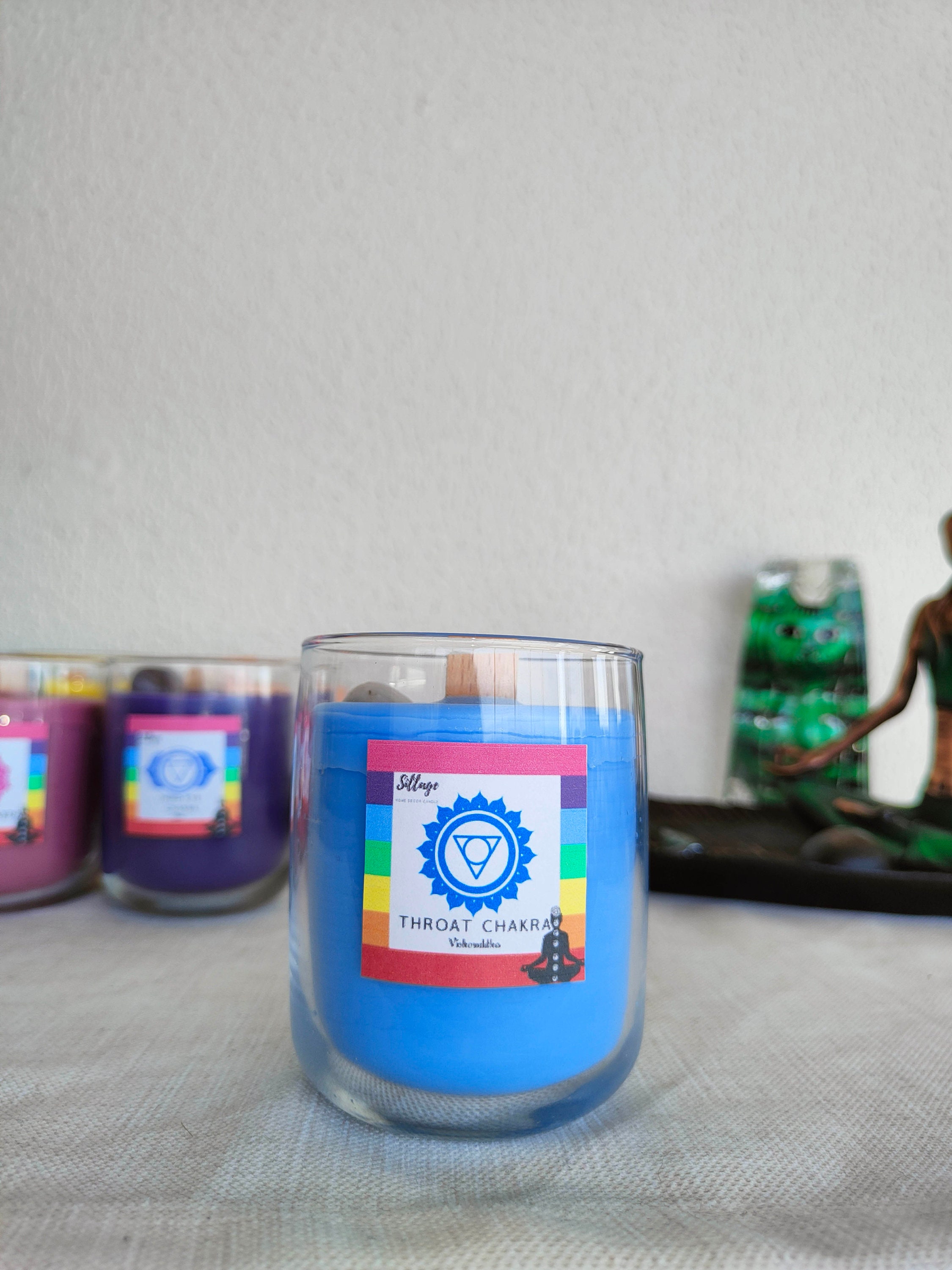 7 Chakra Candle With Chakra Scents and Chakra Stone Meditation Yoga ...