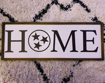 Tri-star Porch Sign Black Welcome to Our Home Tennessee. - Etsy