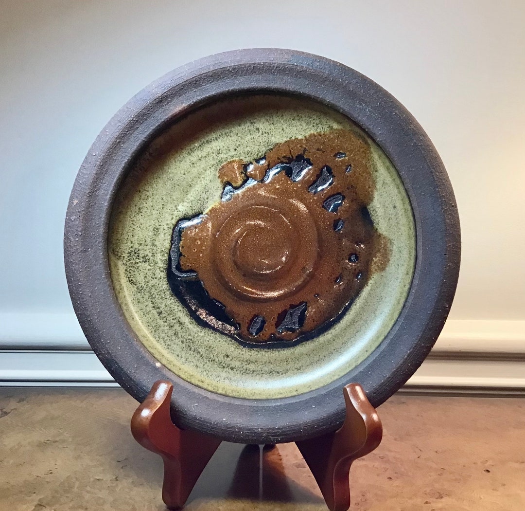 Vintage EDNA ARNOW Stoneware PLATE . 7.5 Inches Across With a High Rim ...
