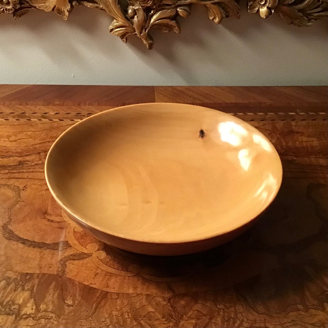 Vintage Turned Wood, Poplar Bowl by Mr. John Lee of Idaho. 1997. Signed ...