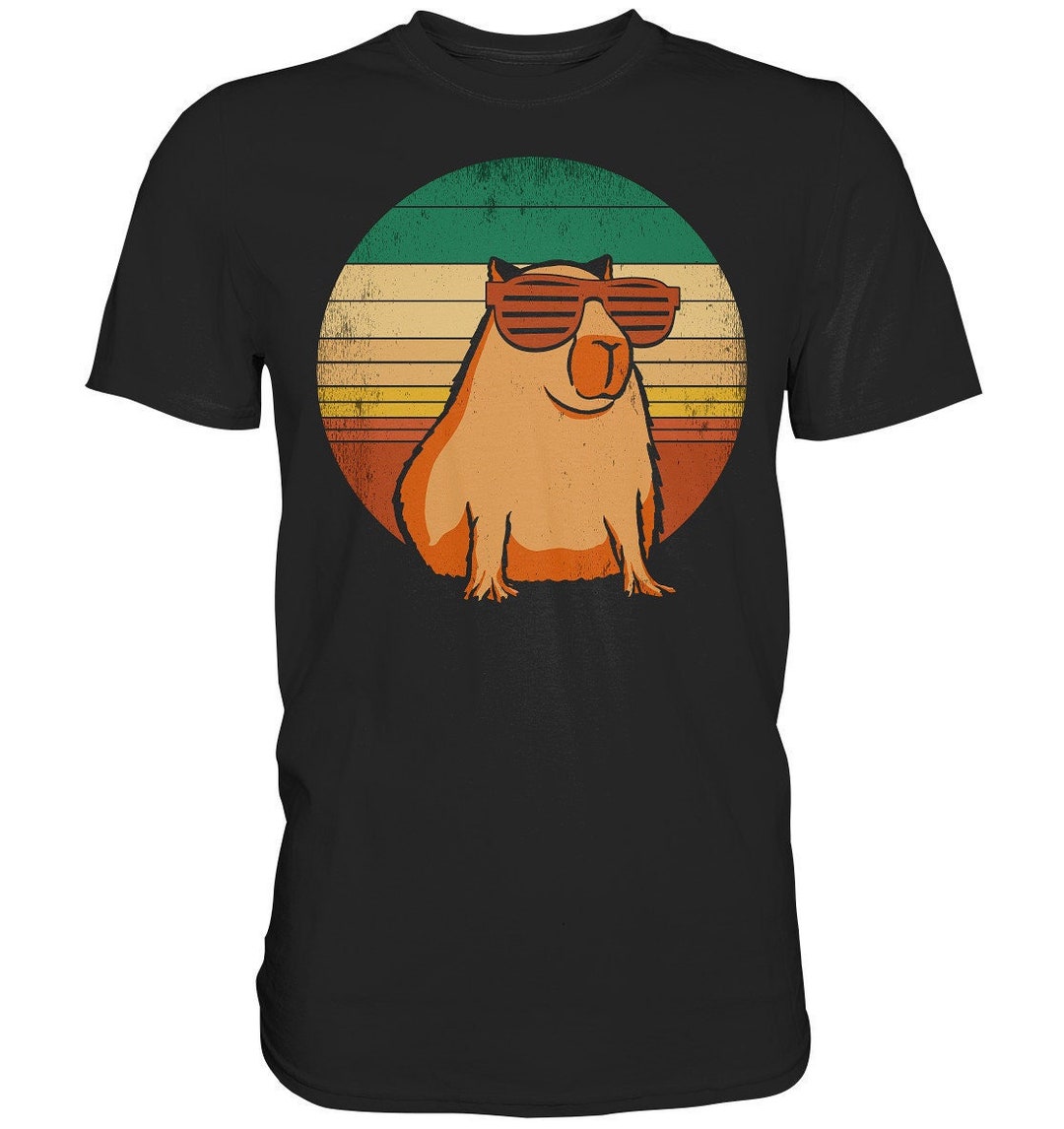 Retro Capybara With Sunglasses Vintage Capibara Gift Capybara Premium ...