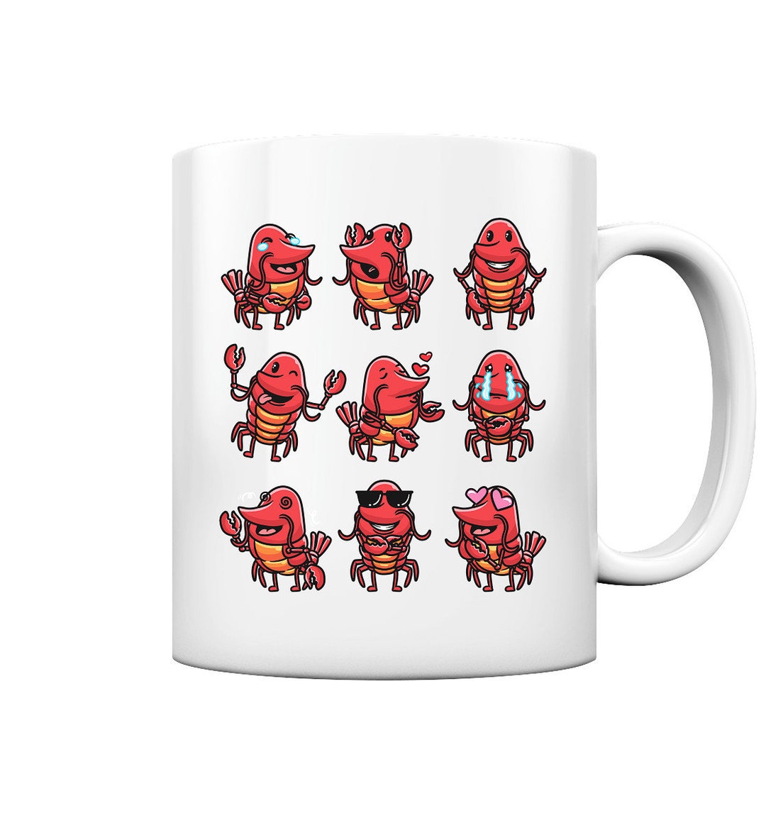 Crayfish Kawaii Emoticons Seafood Crawfish Gift - Cup Glossy - Etsy