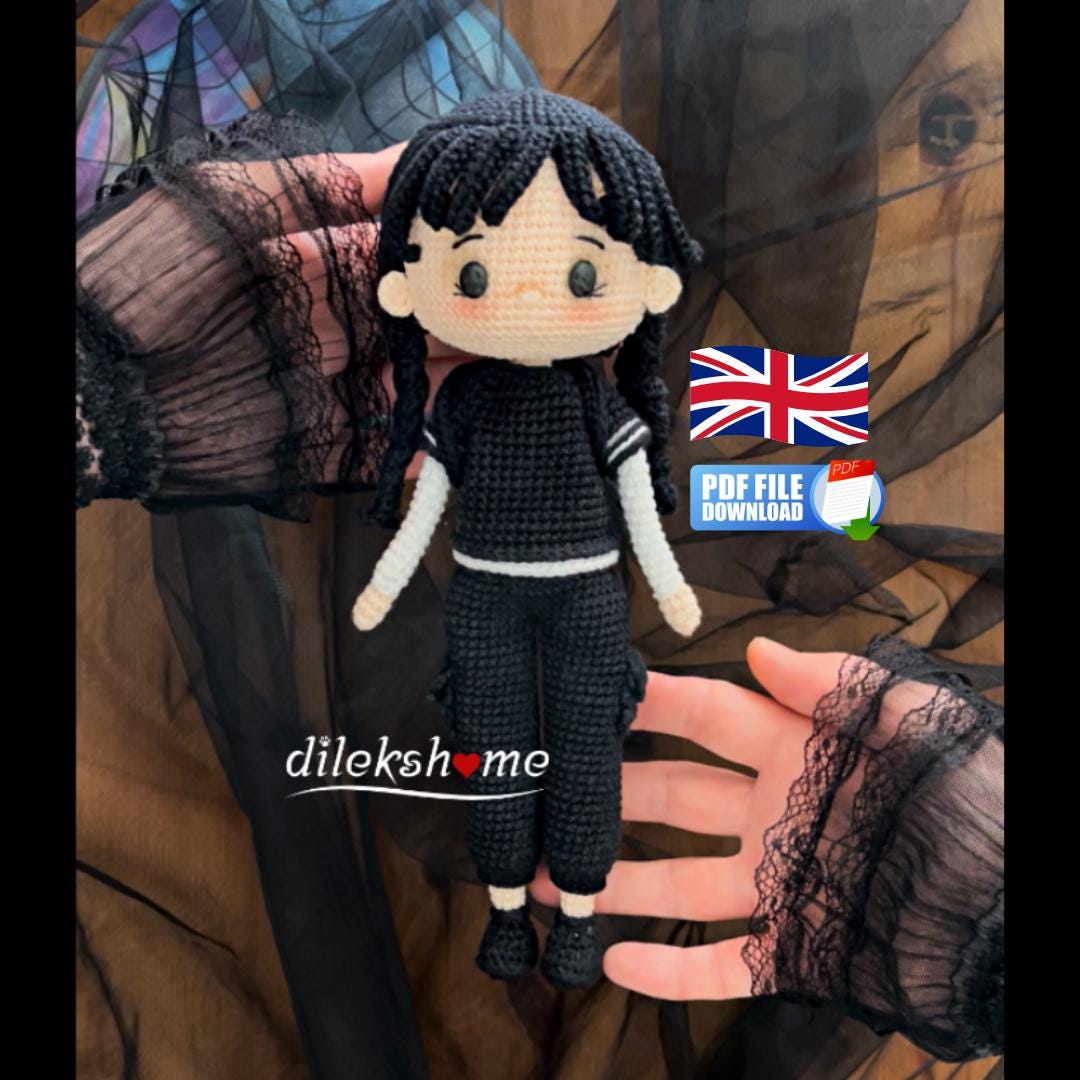 Goth Amigurumi Doll Pattern – Wendie Crochet PDF Tutorial (instant ...