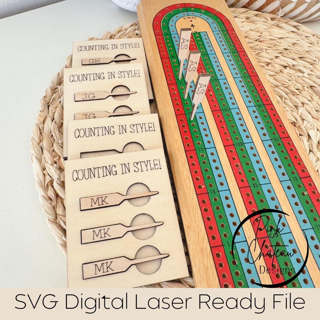 Cribbage Pegs Counters With Storage Holder | SVG Laser Cut File ...