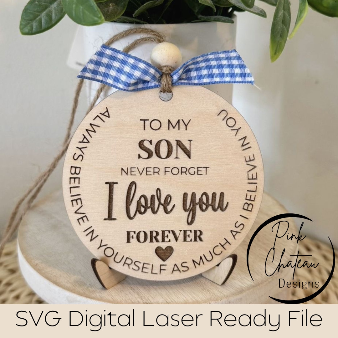 Son Ornament SVG Laser Cut File + Easel | Single Layer | Glowforge ...