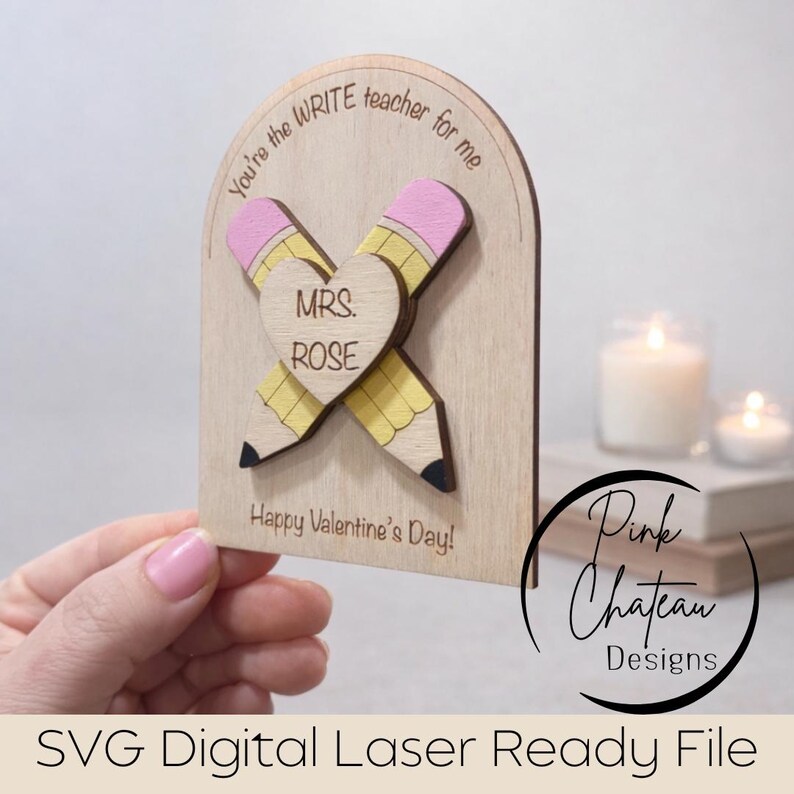 Teacher Magnet Valentines Mini Cards / Signs | Glowforge Lightburn ...