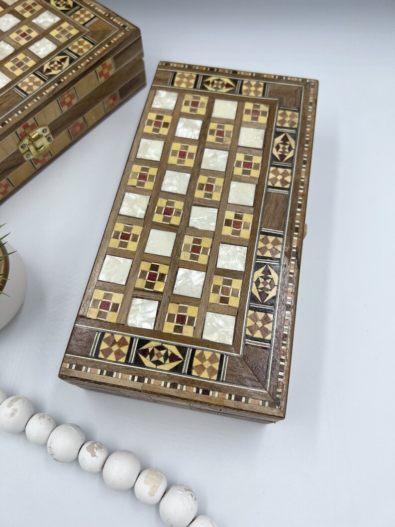 Backgammon Board Lebanese Handmade Game Set Mid-size - Etsy