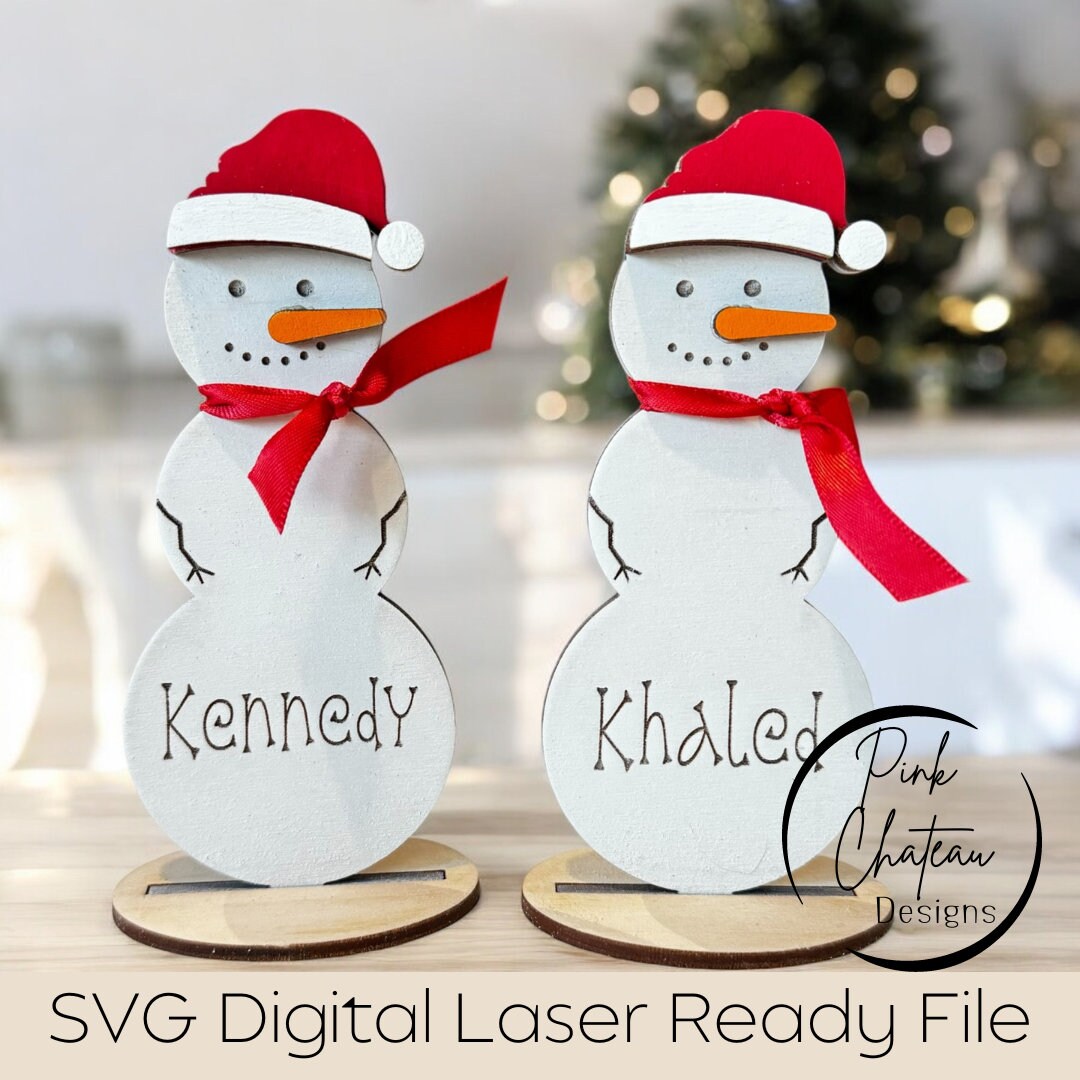 Freestanding Snowmen | Place Setters or Family Display | SVG Laser ...