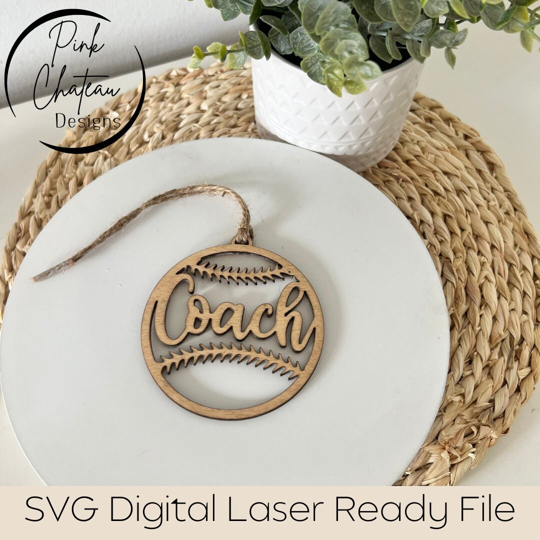 SVG Laser Engraved Digital Cut File Coach Ornament Car Hanger Glowforge ...