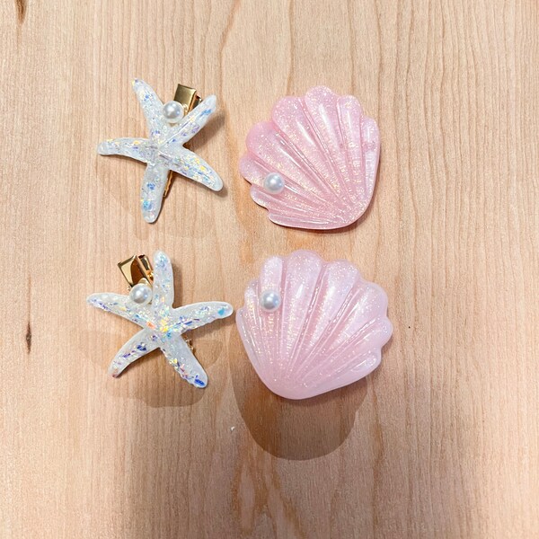 Sea Shell Hair Clips - Etsy
