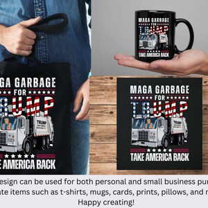 Digital MAGA Garbage for Trump, Trump Garbage Man in Trash Truck, Take America Back, MAGA ...