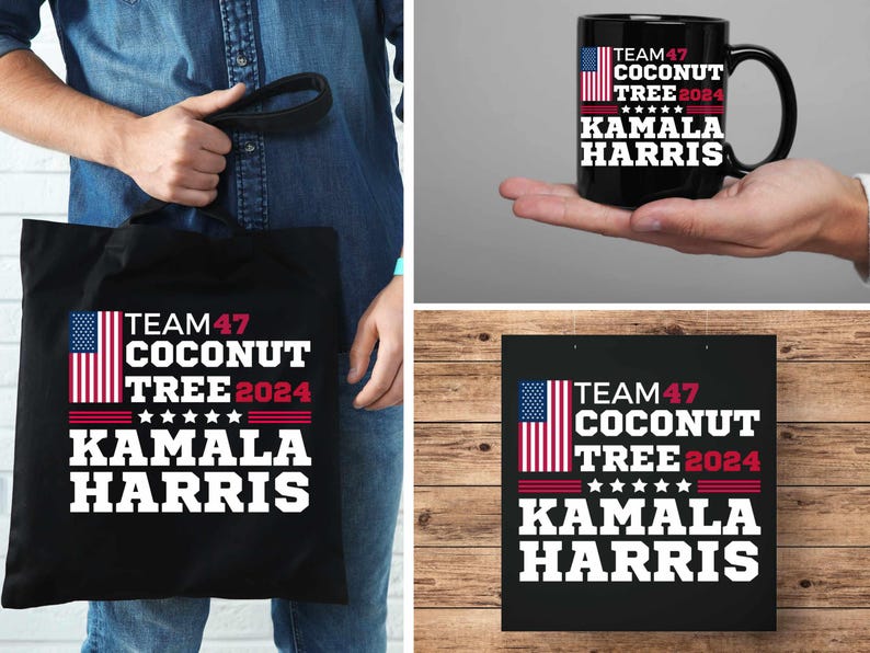 Kamala Harris Coconut Tree PNG, Team Kamala Harris 2024 PNG, Vote ...