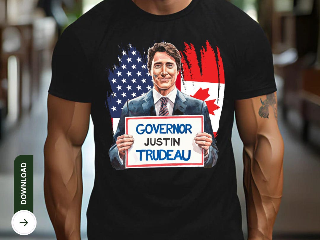 Digital Governor Justin Trudeau PNG, Oh Canada Gift, Trump 47, Donald ...