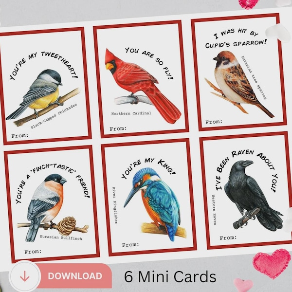 Bird Valentine Card - Etsy