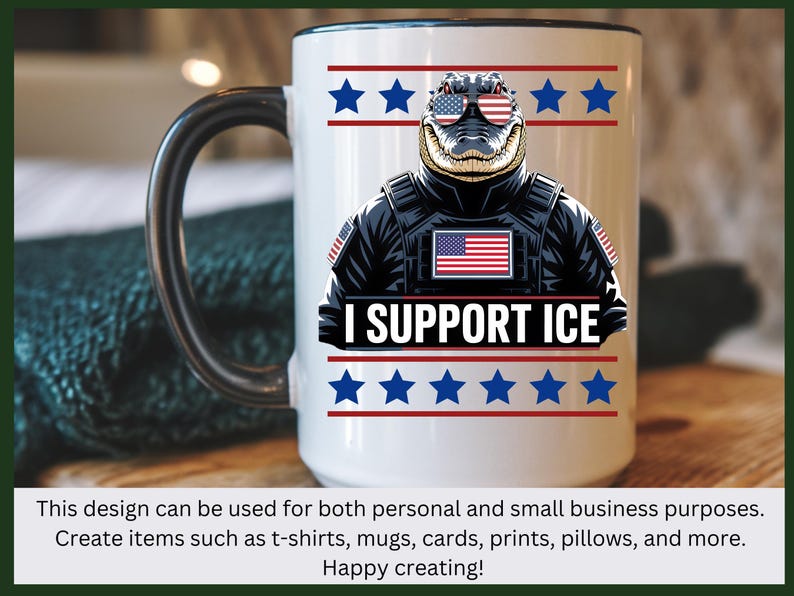 Digital I Support Ice PNG, Pro ICE, Patriotic USA Flag, Alligator ...