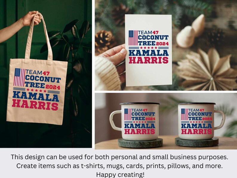 Kamala Harris Coconut Tree PNG, Team Kamala Harris 2024 PNG, Vote ...