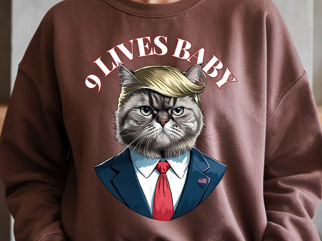 Digital Trump 9 Lives Baby PNG, MAGA Cat, Cat Lover Gift, Pro Trump Cat ...