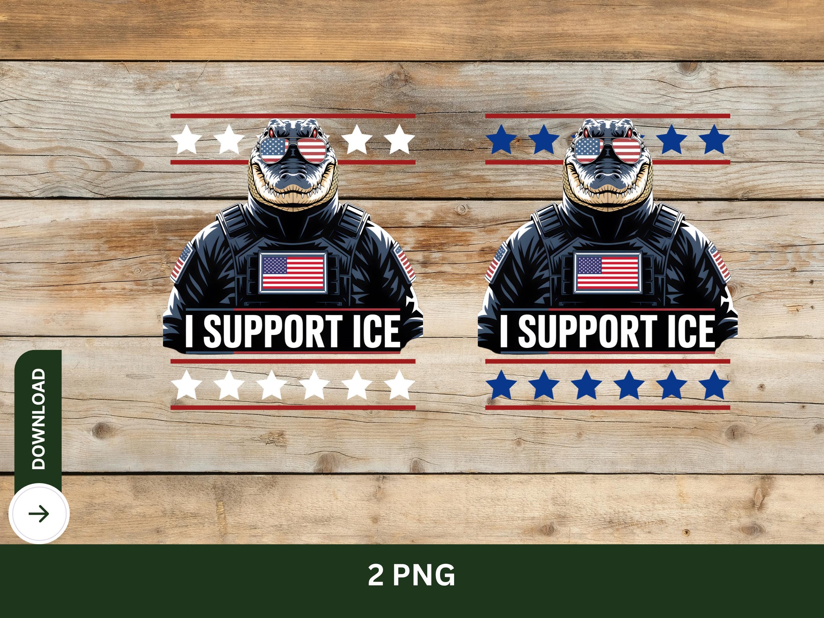 Digital I Support Ice PNG, Pro ICE, Patriotic USA Flag, Alligator ...