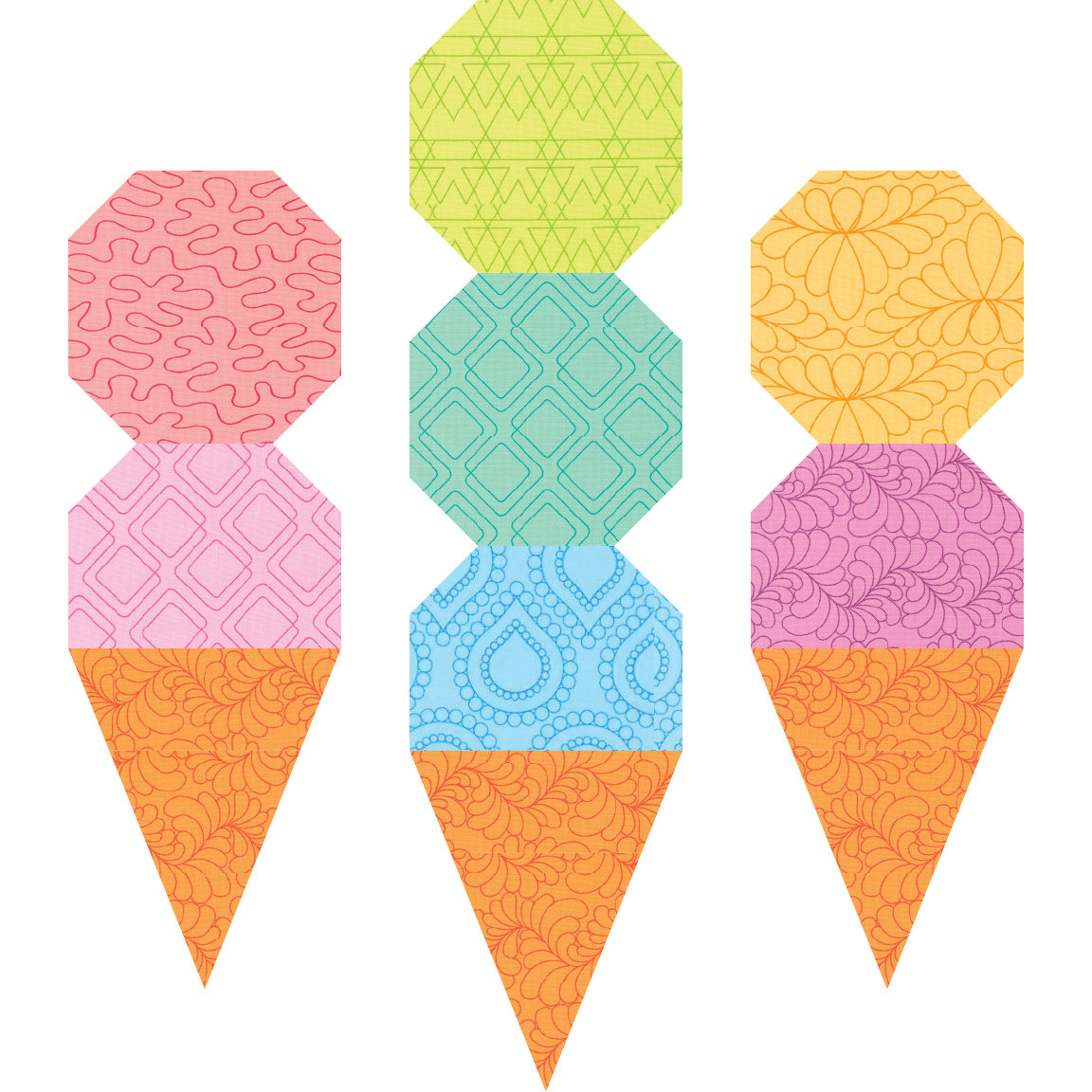 Linden's Ice Cream Quilt Block (PDF) - Etsy