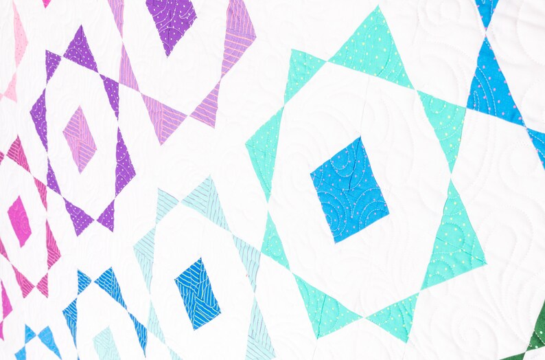 Rhapsody Rainbow Quilt Pattern: Confident Beginner, Fat Quarter ...