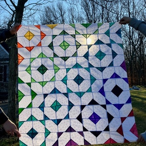 Rhapsody Rainbow Quilt Pattern: Confident Beginner, Fat Quarter ...