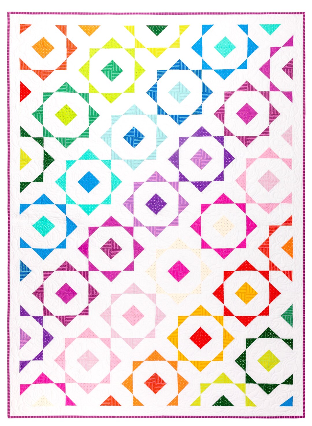 Rhapsody Rainbow Quilt Pattern: Confident Beginner, Fat Quarter ...