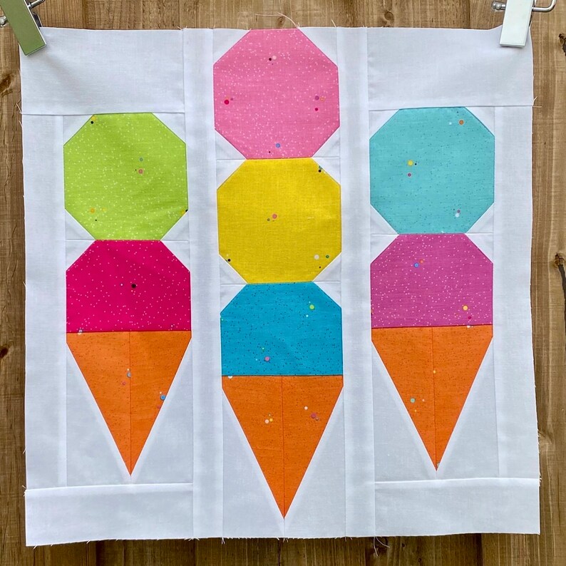 Linden's Ice Cream Quilt Block (PDF) - Etsy