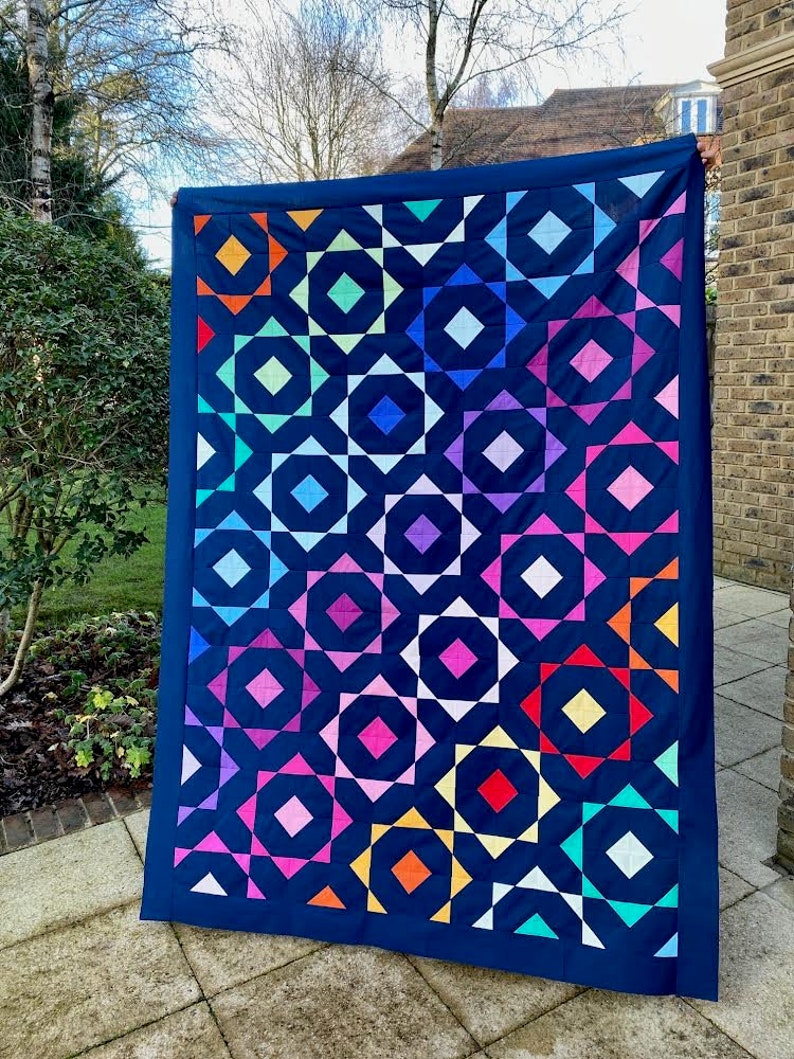 Rhapsody Rainbow Quilt Pattern: Confident Beginner, Fat Quarter ...