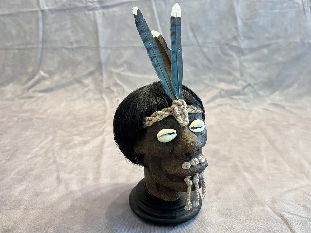 Hand-made Faux Shrunken Head With Stand - Etsy
