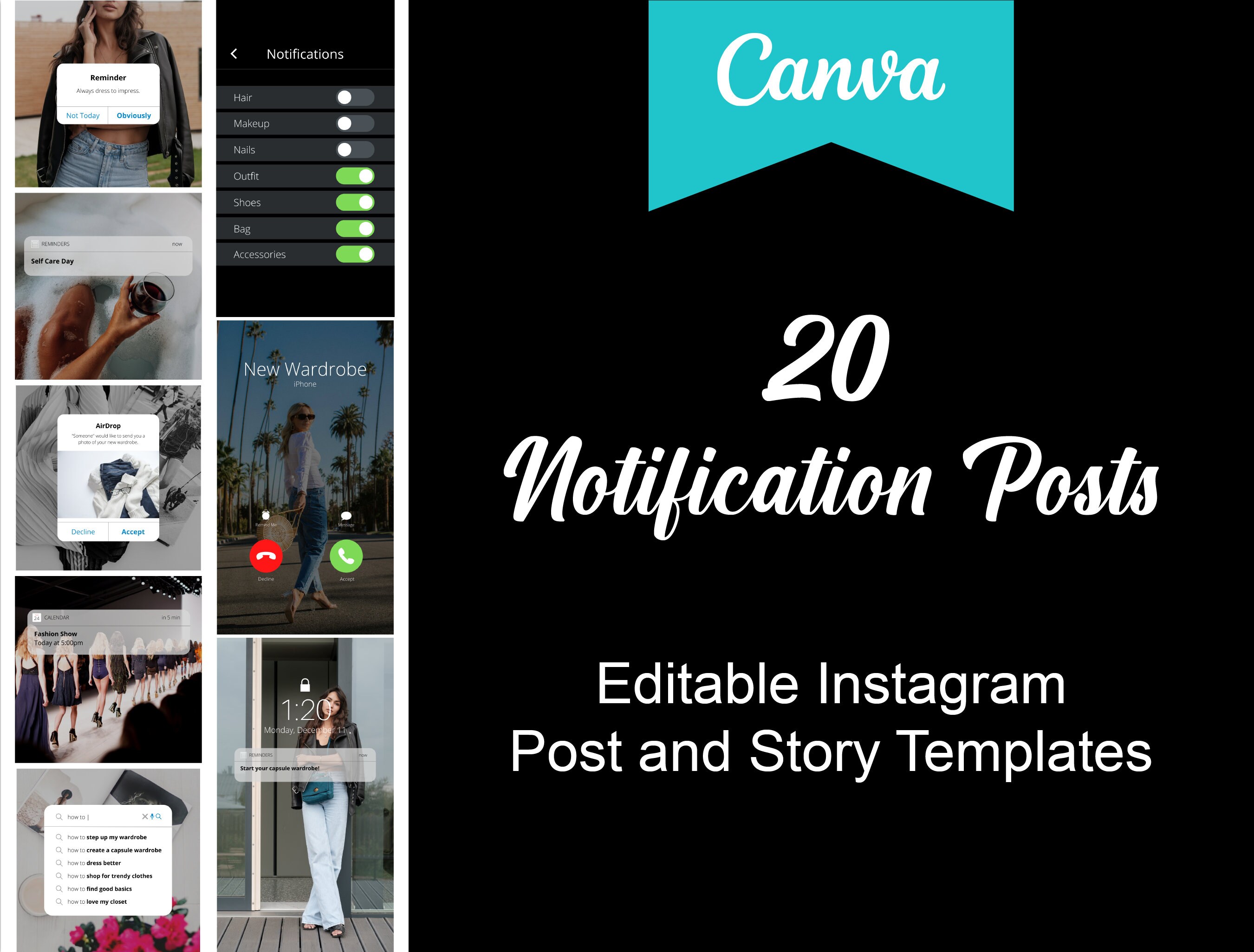20 Notification Post Story Ideas, Instagram Story Templates, Canva ...