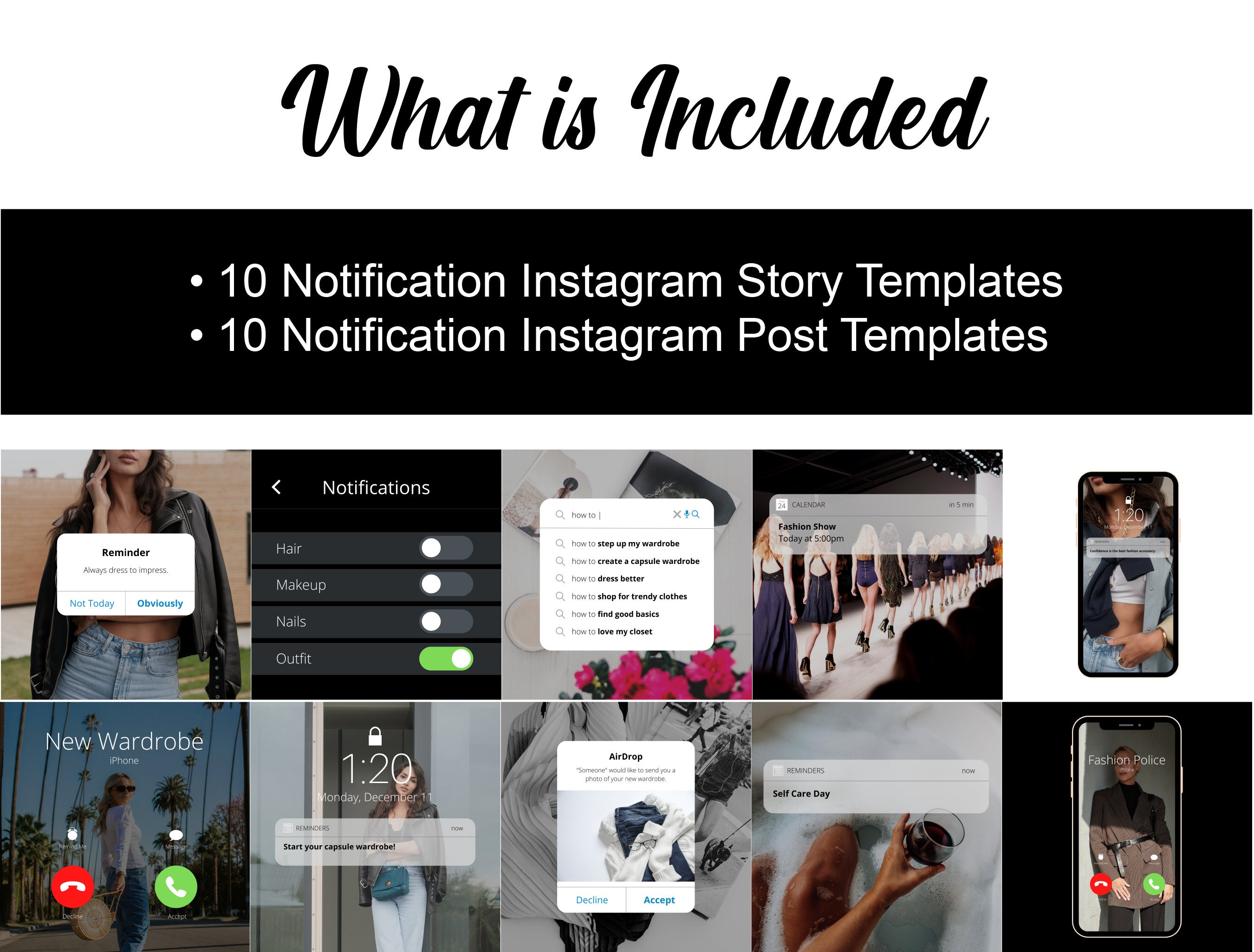20 Notification Post Story Ideas, Instagram Story Templates, Canva ...