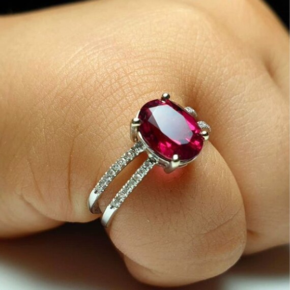 Women's Ruby Quartz Ring Women Ring Solid 925 Sterling - Etsy