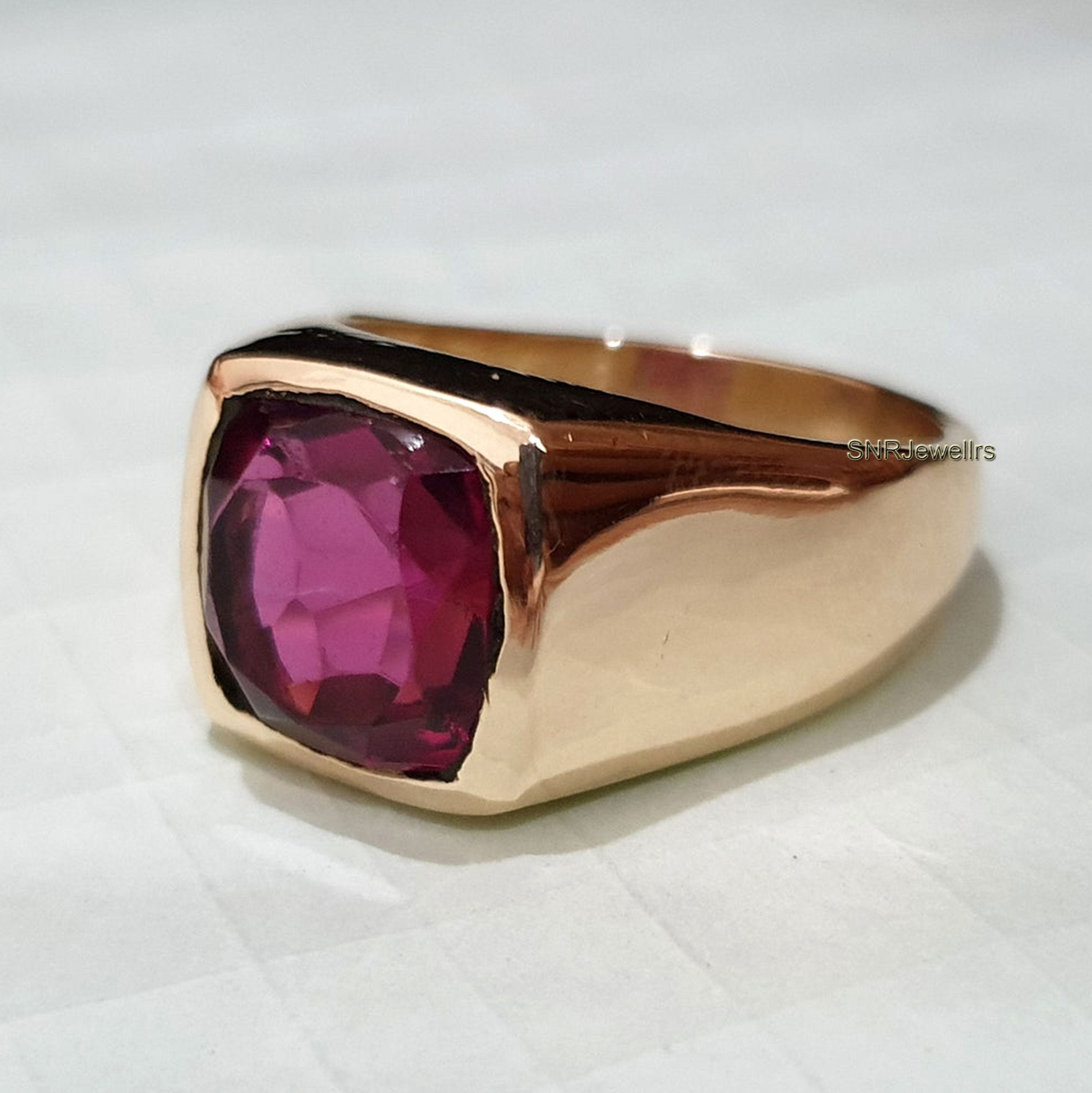 Ruby Quartz Ring, Yello Gold , Wedding Ring,anniversary Gift,july ...