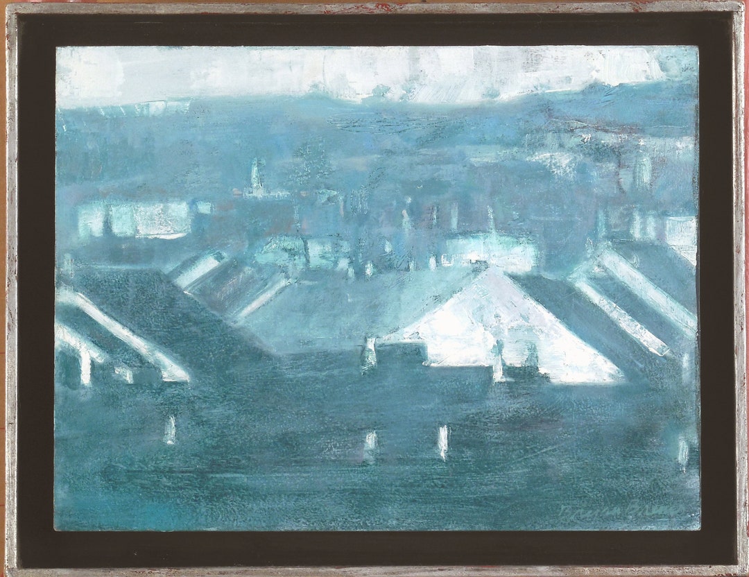 Industrial Rooftops and Distant Land - Etsy