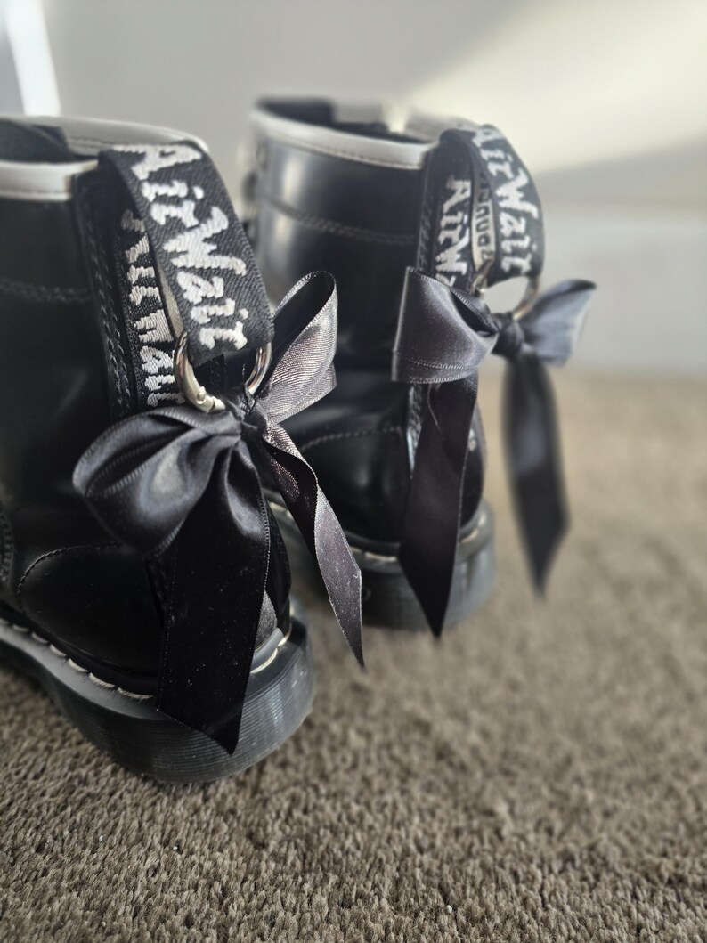 Black Double Bow With Boot Clip (set of 2) - Etsy