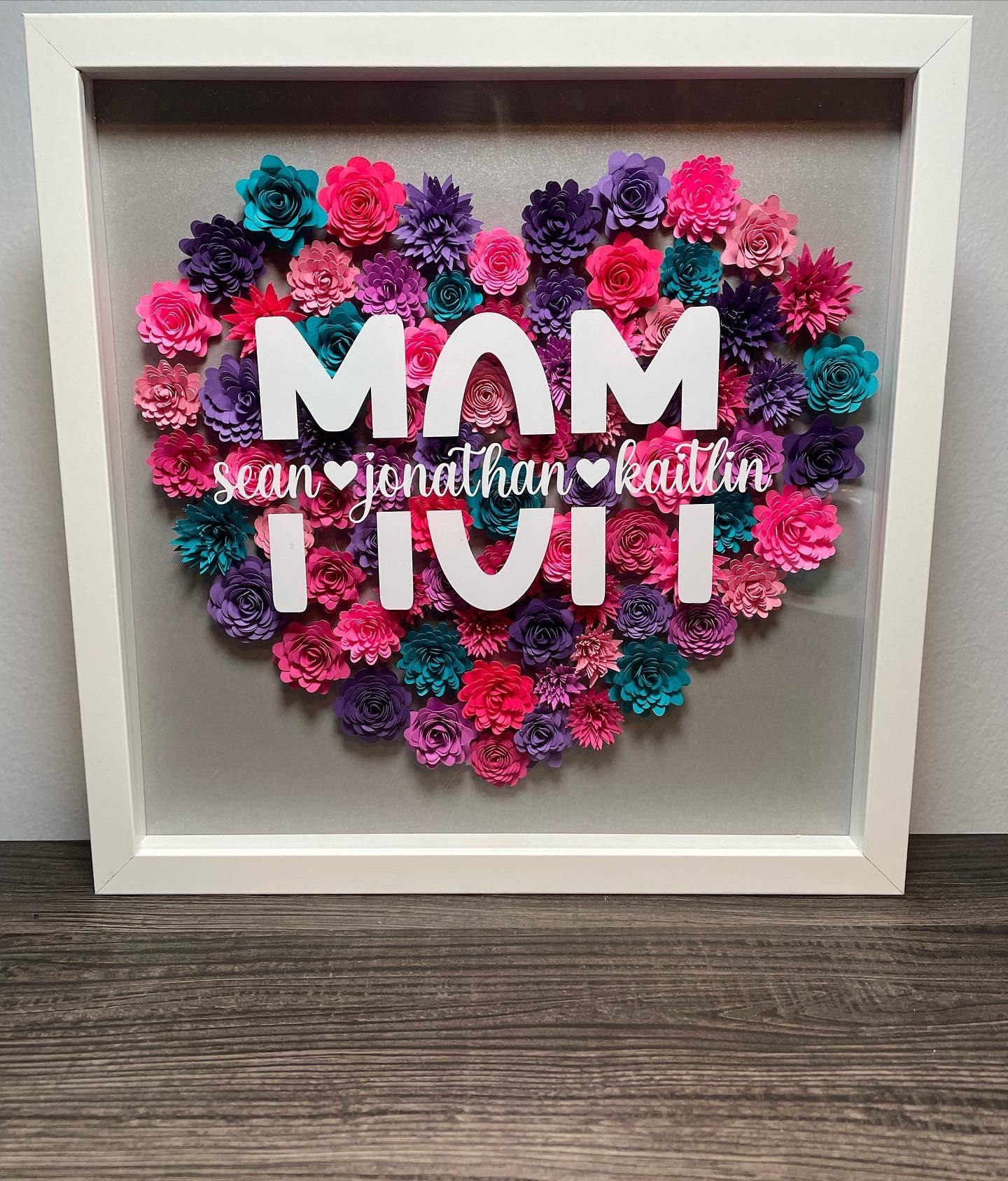 Custom Mothers Day Gift Shadow Box Paper Flowers Gift for Mom - Etsy