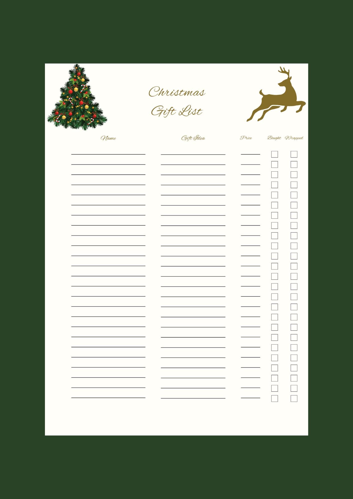 Christmas Gift List Tracker - Etsy